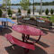 Contemporary picnic table - CHARLIE - landscapeforms - metal / round / oval