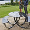 Contemporary picnic table - CHARLIE - landscapeforms - metal / round / oval