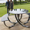Contemporary picnic table - CHARLIE - landscapeforms - metal / round / oval