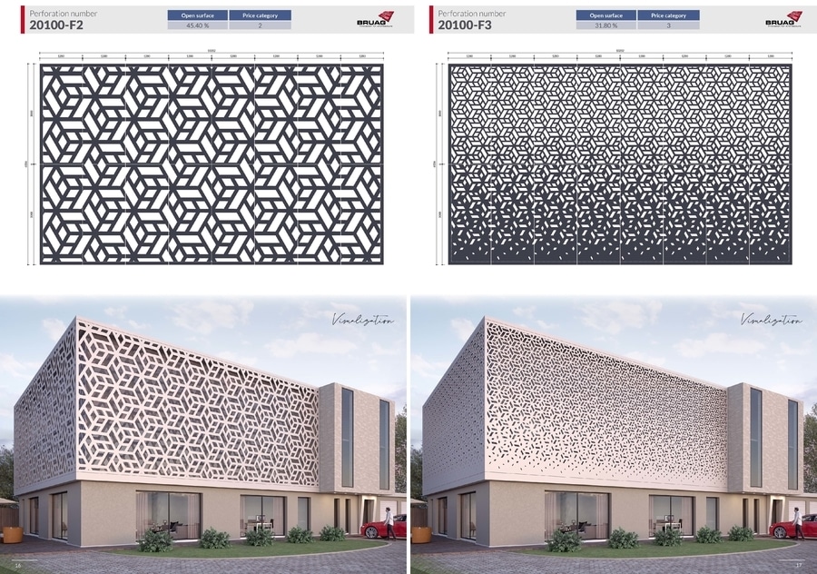 Design collection for perforated facades and balcony parapets with ...
