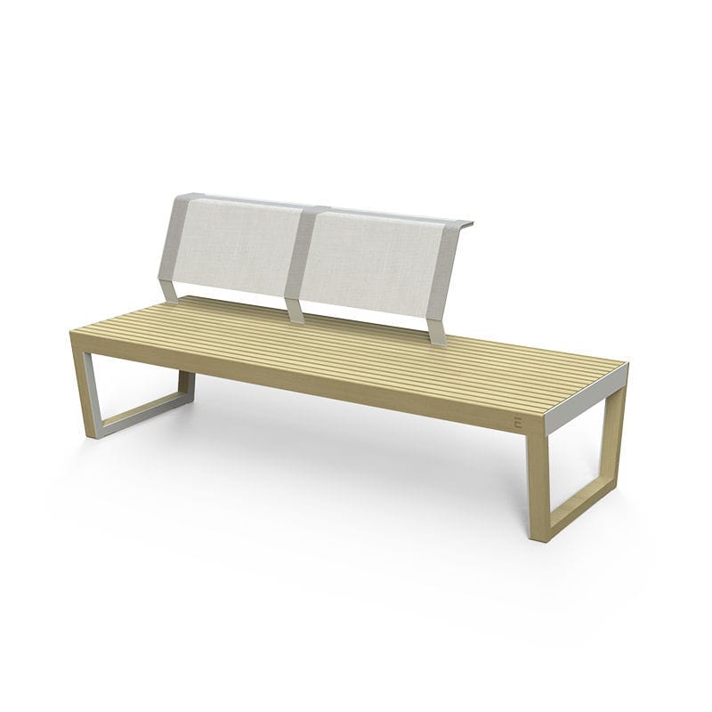 現代風ガーデンベンチ - Barka BA138 - egoé - 木製 / Batyline®製 / 背もたれ付き