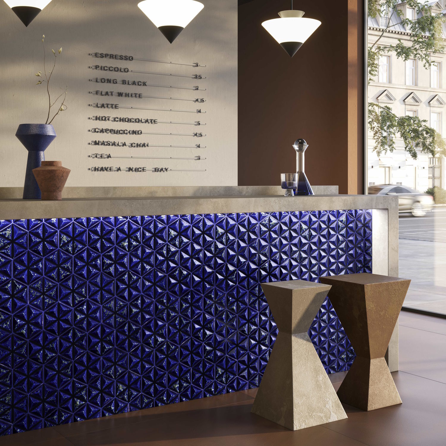 セラミック製タイル - EXA16 STELLA IN33 COBALTO - AcquarioDue - 高光沢 / 3D / 屋内用