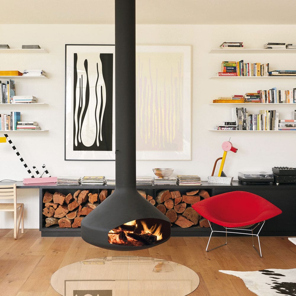 屋外用暖炉 - ERGOFOCUS - Focus Creation - 吊り下げ式 / 薪 / ガス