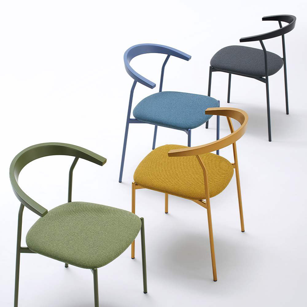 現代風チェア - Bis - Glam_ee by Emmeti - 布製 / ブナ材製 / 塗装金属脚