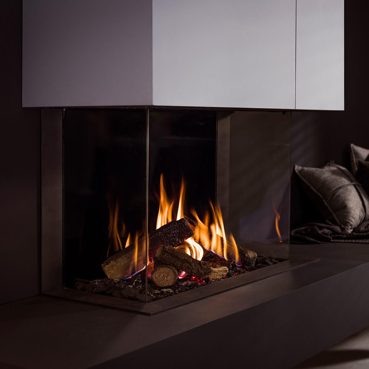 ガス暖炉 - 83 Panoramic - thermoCet International BV - 背付き / 現代風 / 密閉