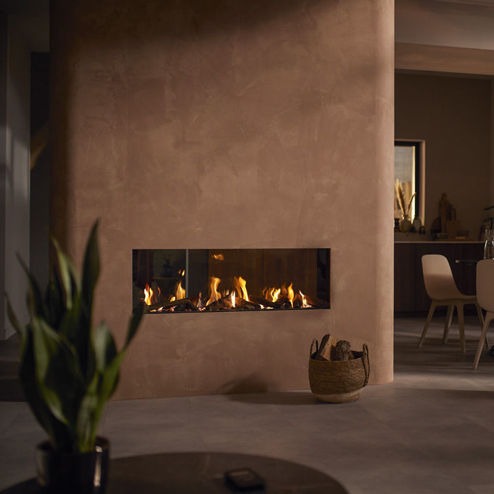 ガス暖炉 - Trimline 120 - thermoCet International BV - アイランド型 / 現代風 / 密閉