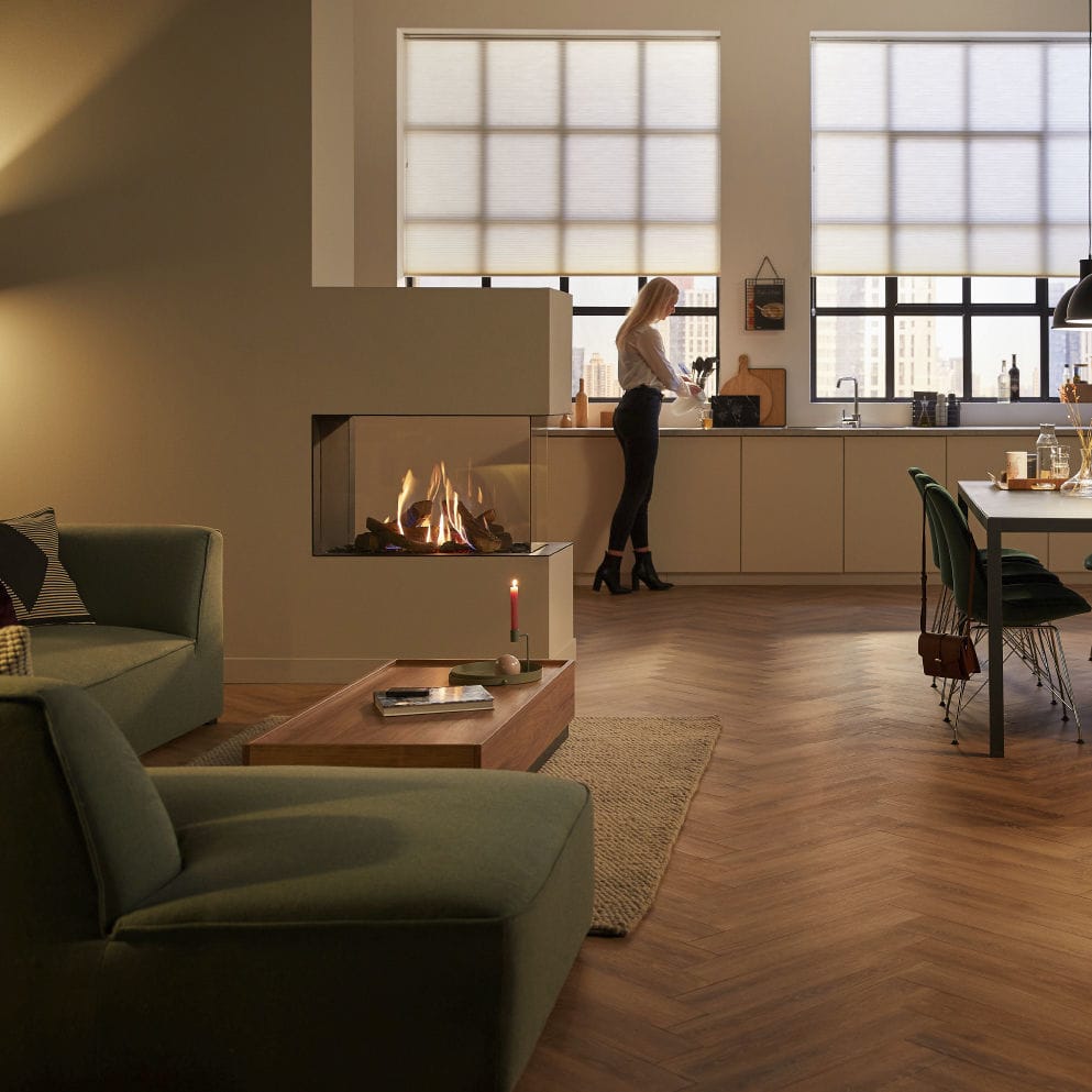 ガス暖炉 - 83 Room Divider - thermoCet International BV - 背付き / 現代風 / 密閉