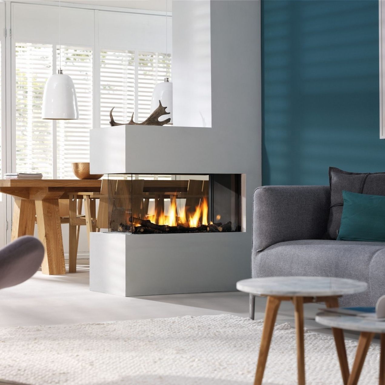 ガス暖炉 - 85 Room Divider - thermoCet International BV - 背付き / 現代風 / 密閉