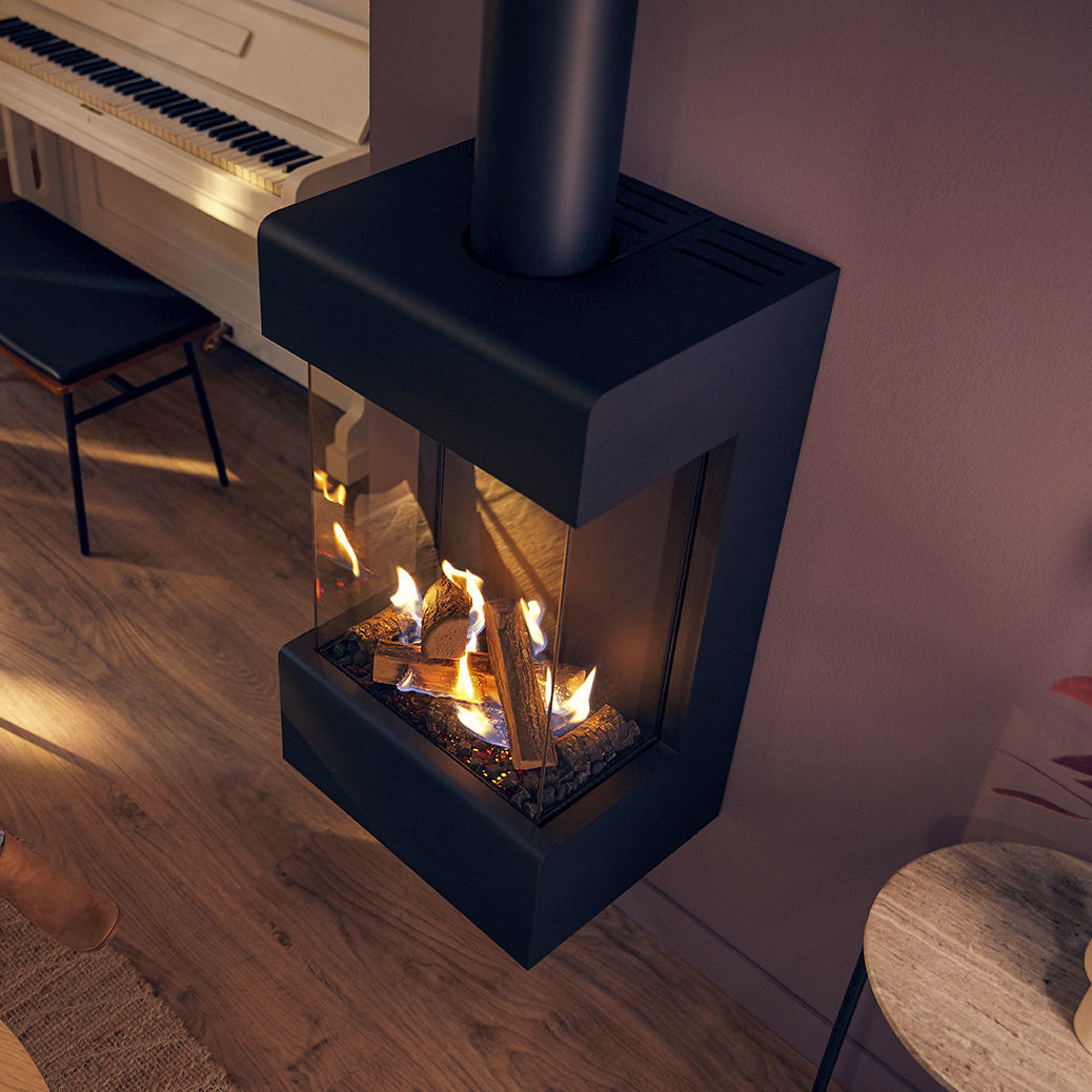 ガス暖炉 - Topaz - thermoCet International BV - 独立型 / 床置き / セントラル