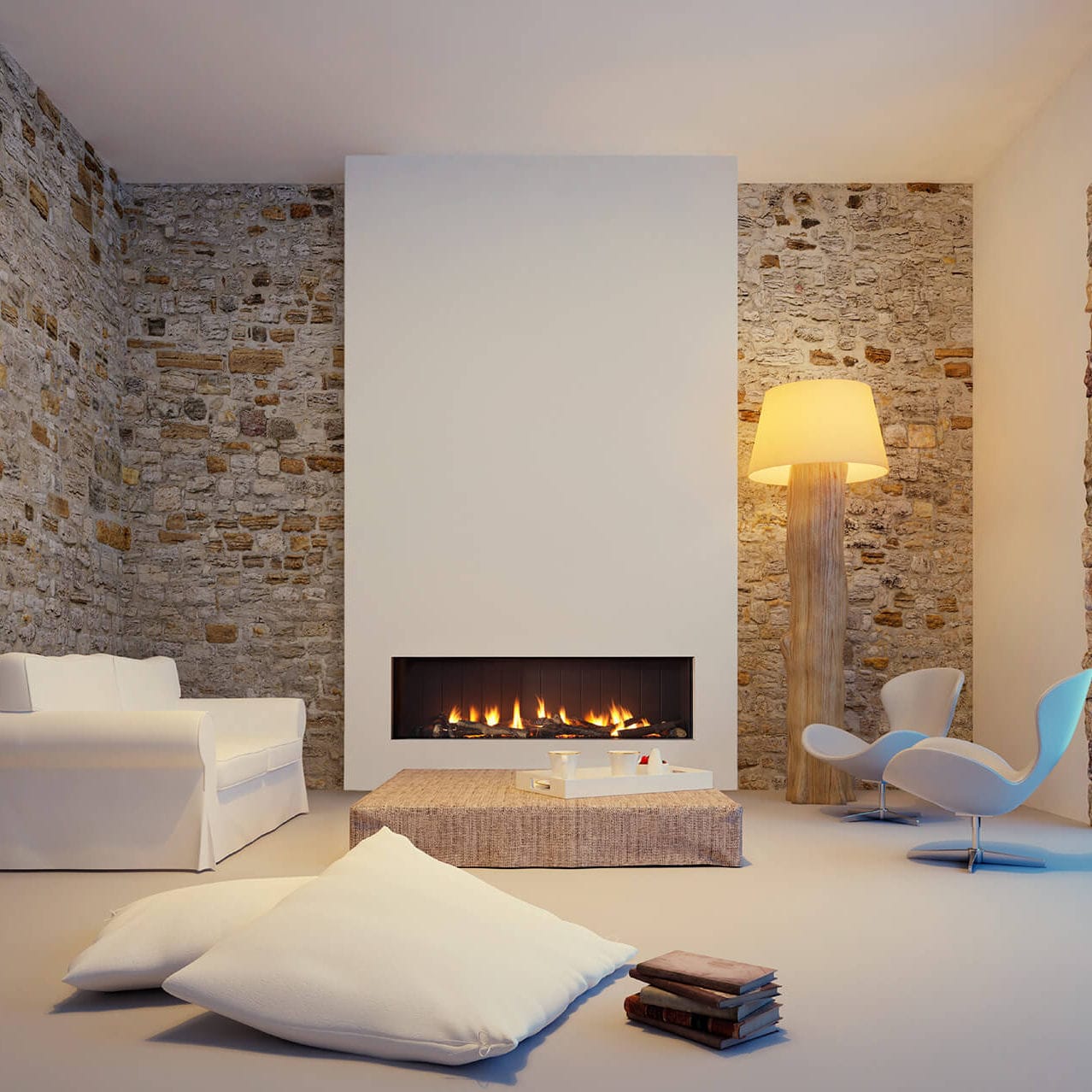 背付き暖炉 - Trimline 140 Front - thermoCet International BV - ガス / 現代風 / 密閉