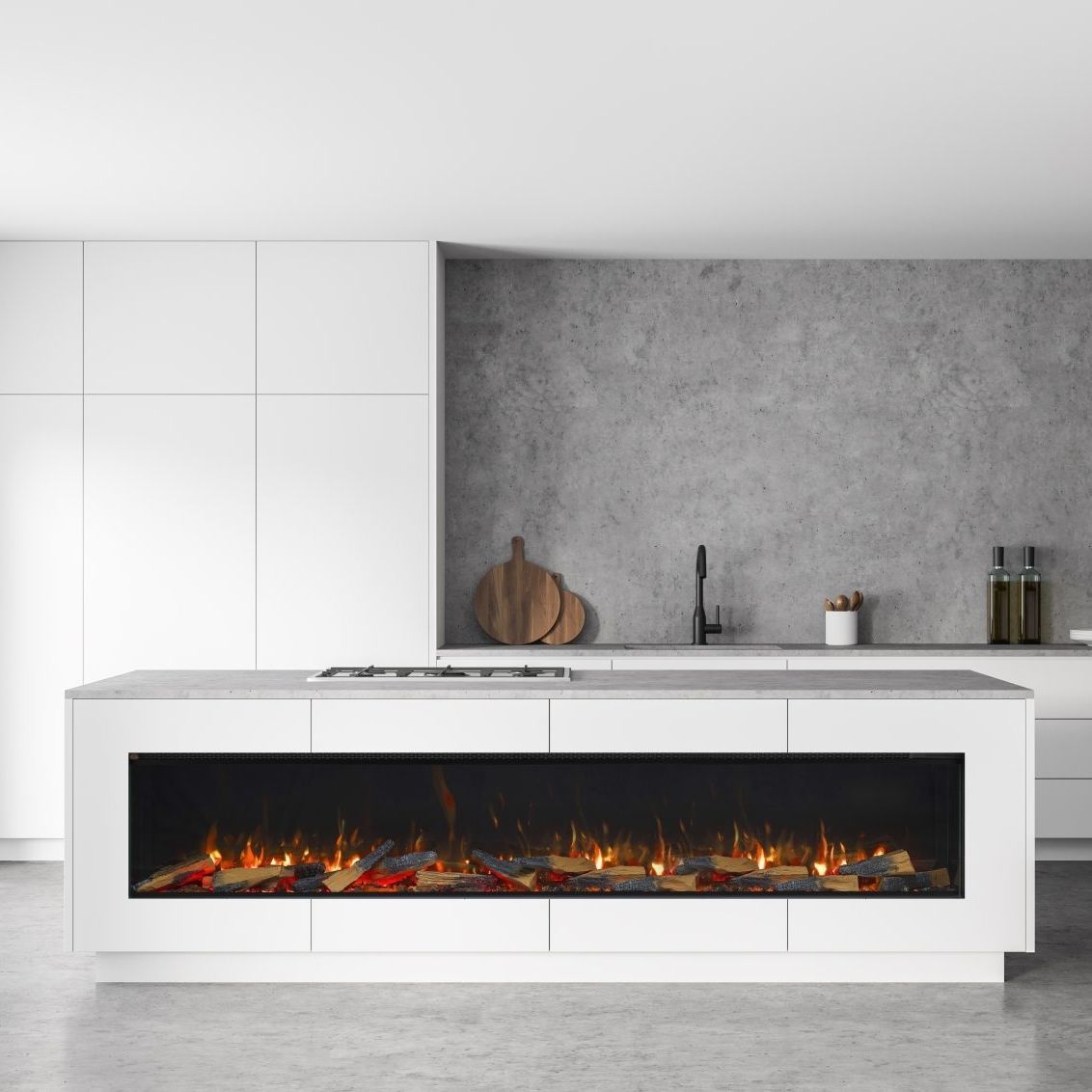 電気暖炉 - Trimline 220E Solus - thermoCet International BV - 背付き / コーナー / 現代風