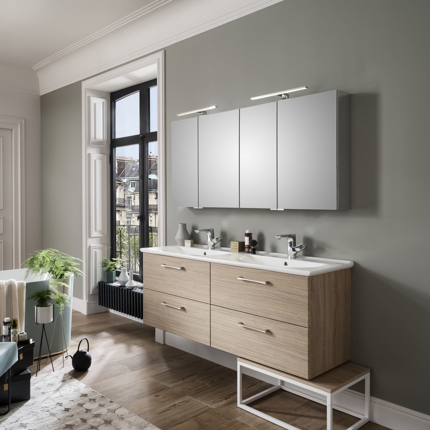 現代風バスルーム - ONDE - Delpha - ライトオーク材製 / セラミック製 / ニッケル製