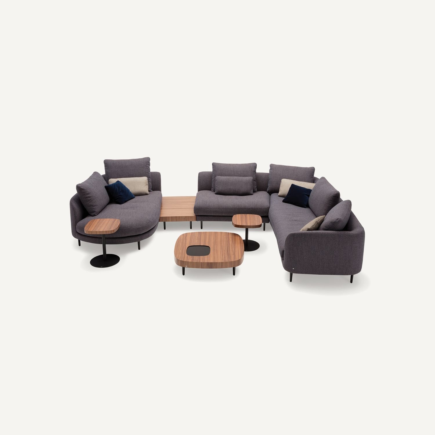 コーナータイプソファー - KUMO - Rolf Benz Ag & KG - 半円形 / 現代風 / 布製