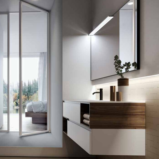 壁掛け式洗面台 - FORM: 3 - IDEAGROUP - 木製 / 現代風 / 扉なし