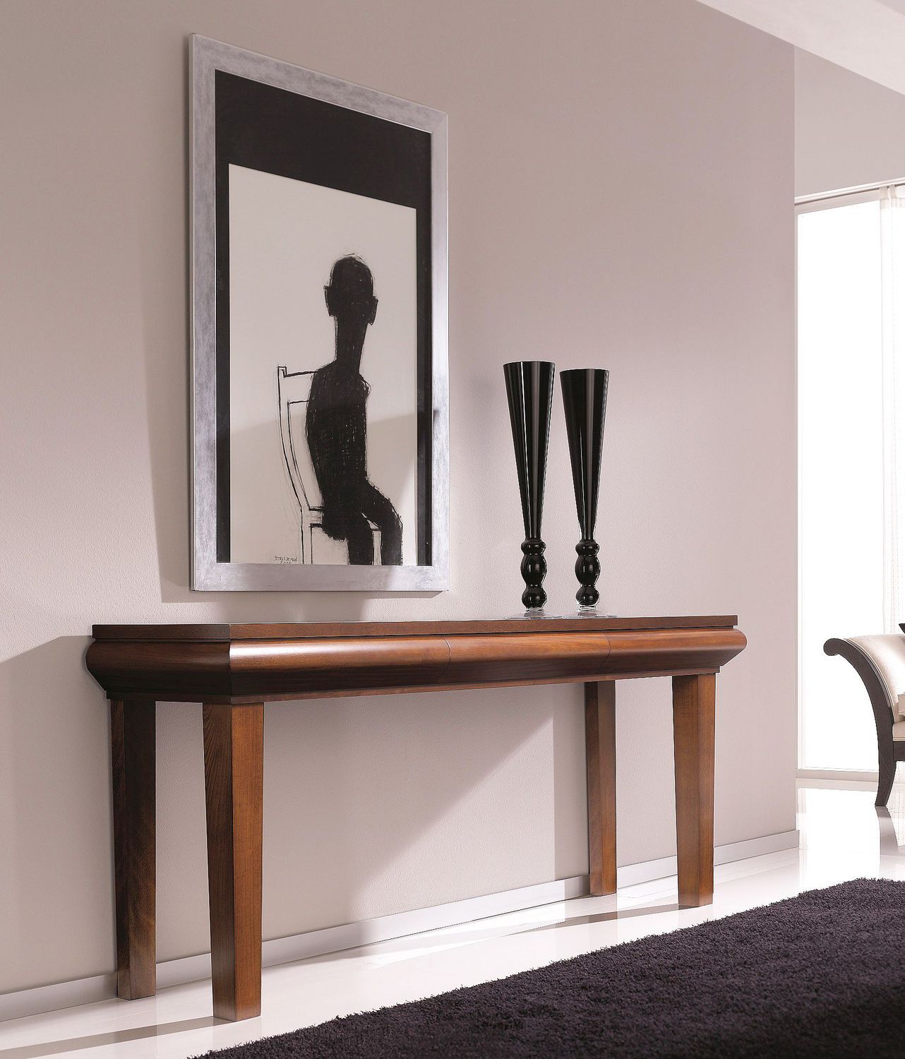 伝統的サイドボードテーブル - 793 - ArtesMoble - ウォールナット / ブナ材製 / ブナの木製脚