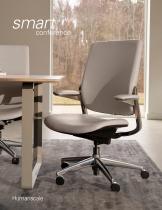 Contemporary chair - SMART - Humanscale - indoor / leather / metal base