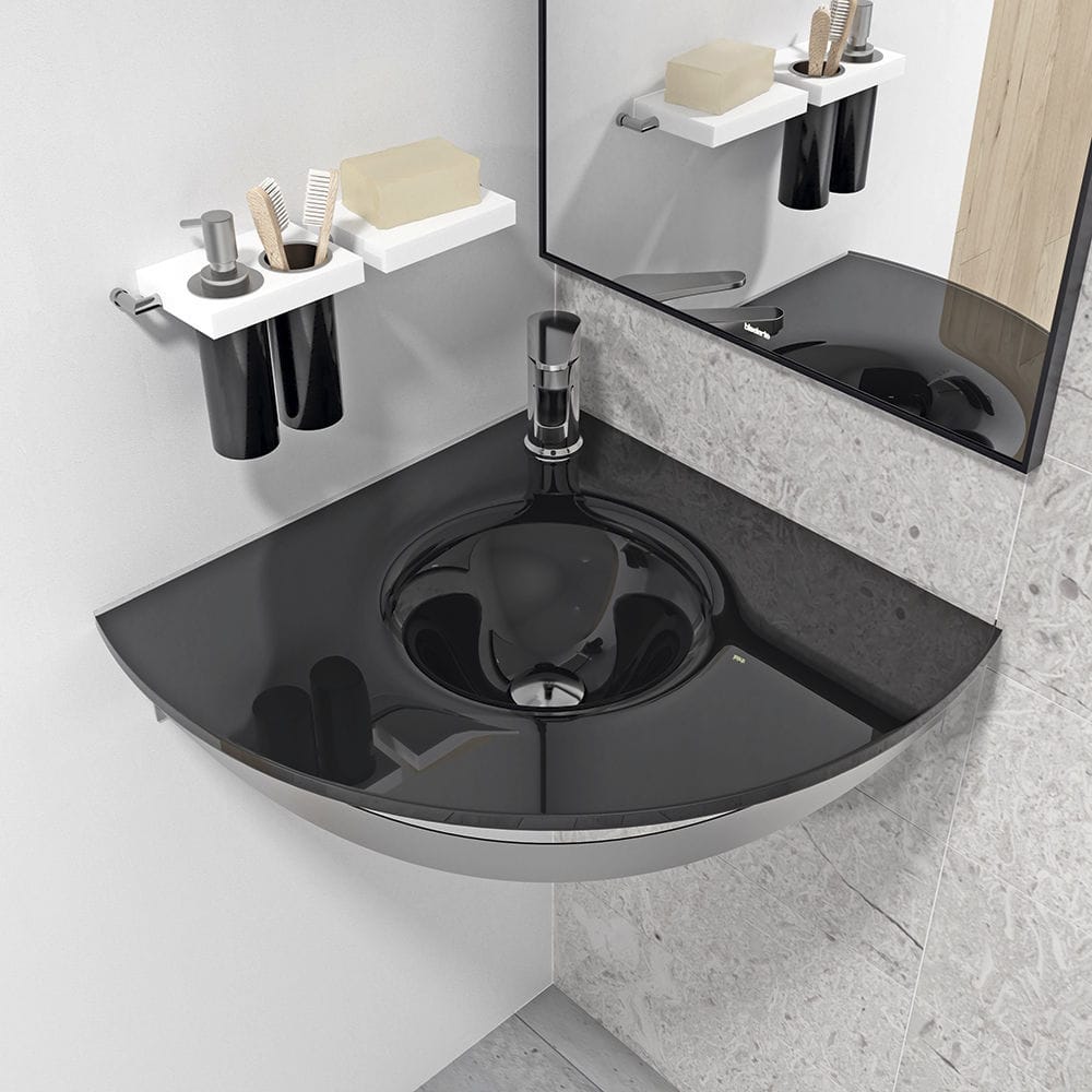 Cuba de parede - VEZ - Biselarte - em vidro / com tampo / brilhante