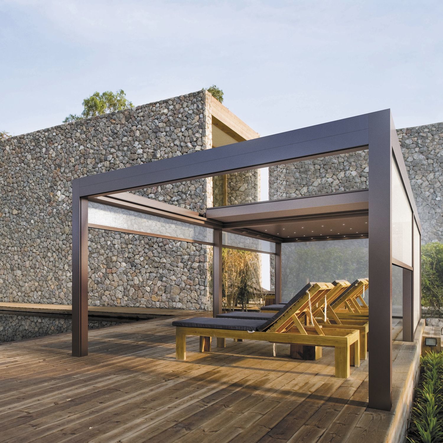 Pérgola apoiada em parede - VELVET PLUS - Gibus SPA - em alumínio ...