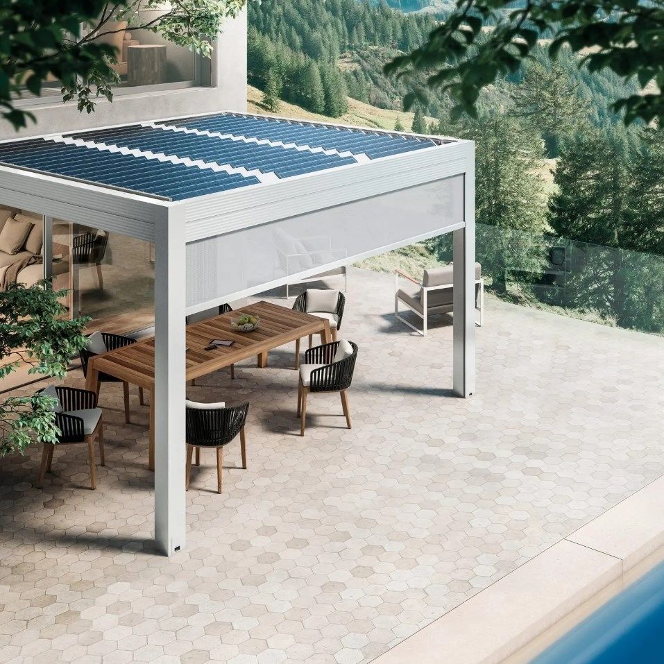 Pérgola apoiada em parede - ENERGY - Gibus SPA - em vidro / em lona ...