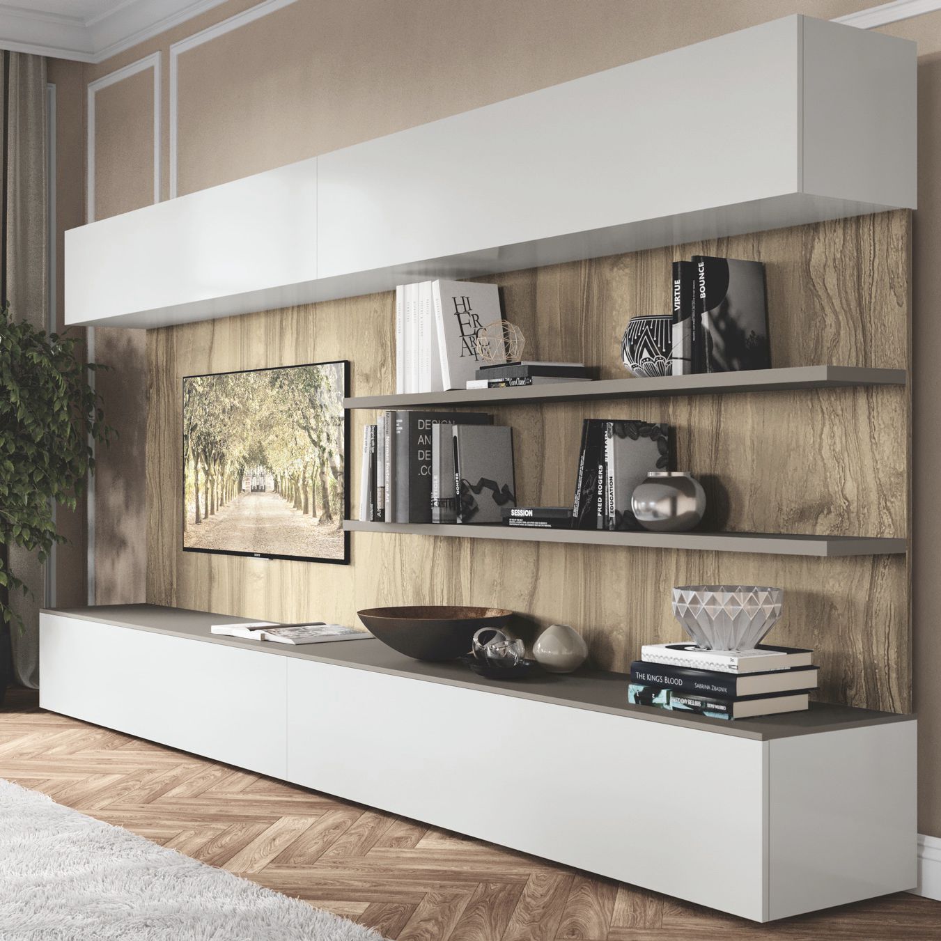 Móvel de parede contemporâneo para TV - DICIOTTO 03 - Febal Casa - em ...