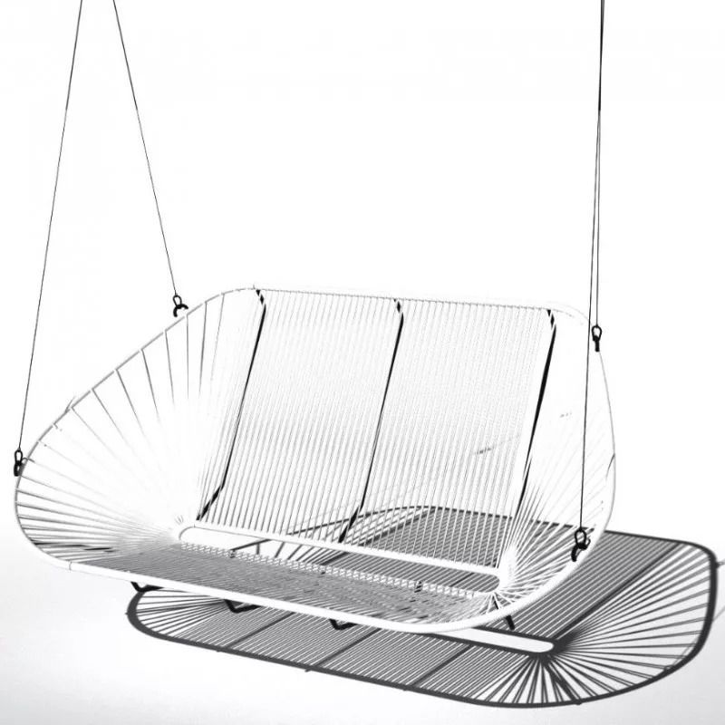 Sofá suspenso - Acapulco - BOQA - para ambiente externo / bege / cinza