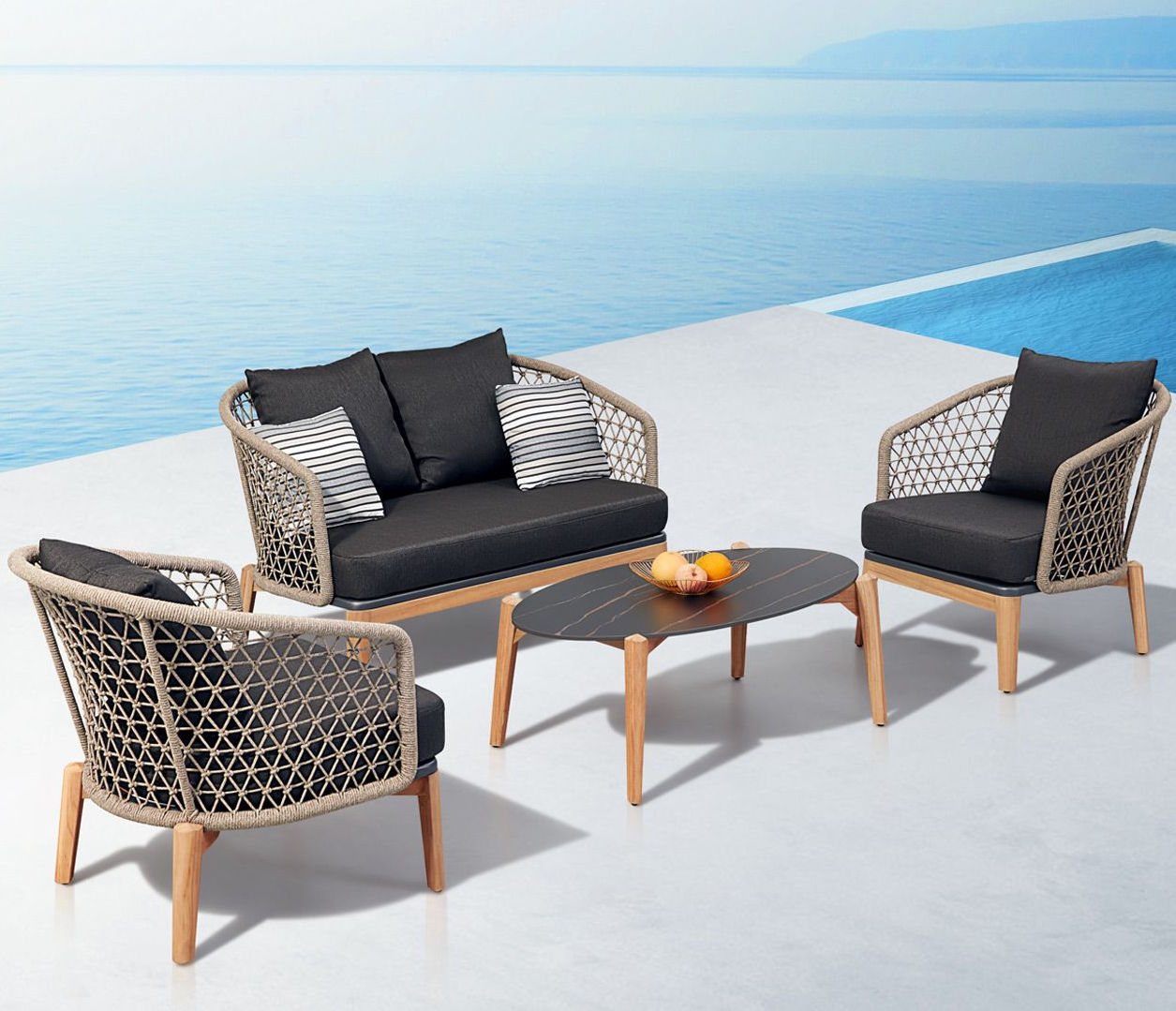 Conjunto de jardim contemporâneo - MAPLE - Higold - em teca / em ...