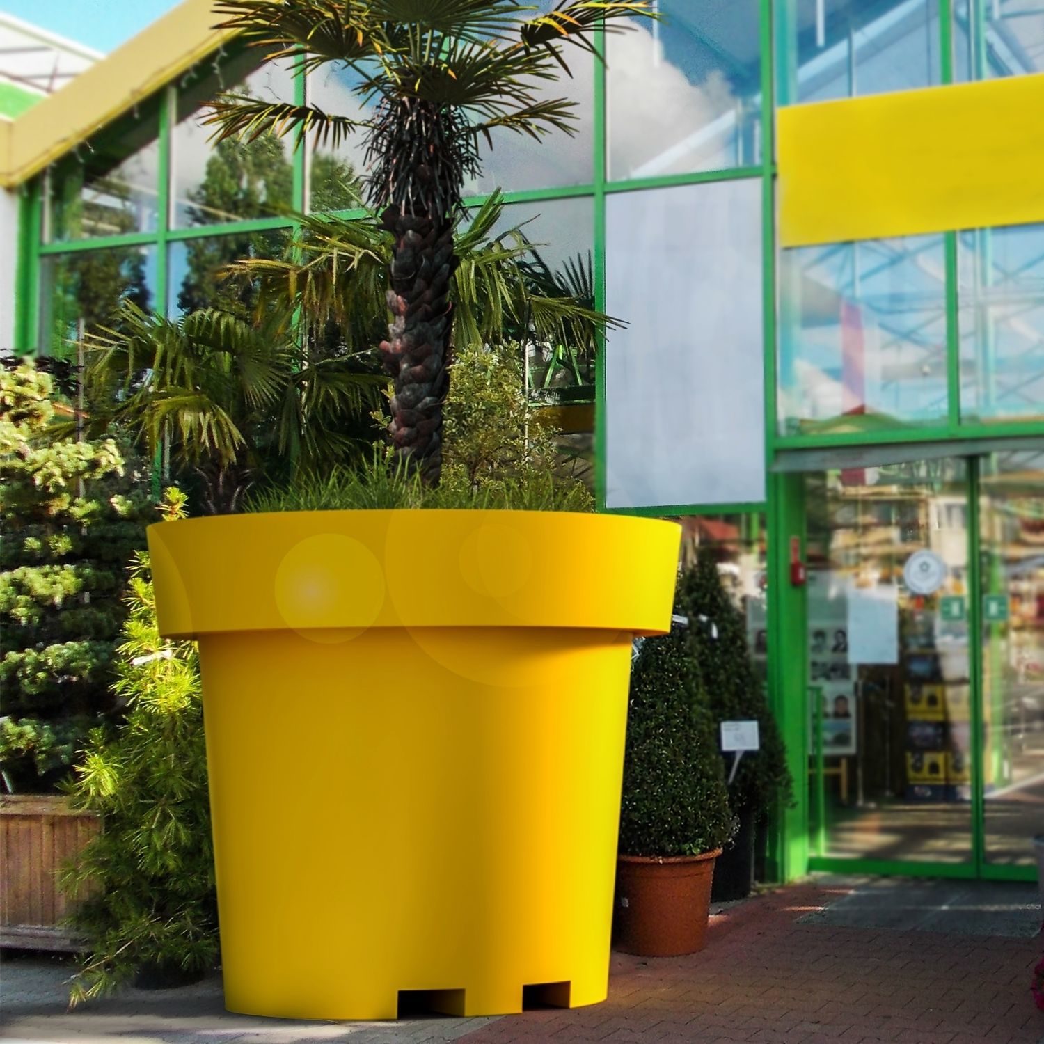 Vaso de jardim em polietileno - Gianto Grande - Terra Group - redondo ...