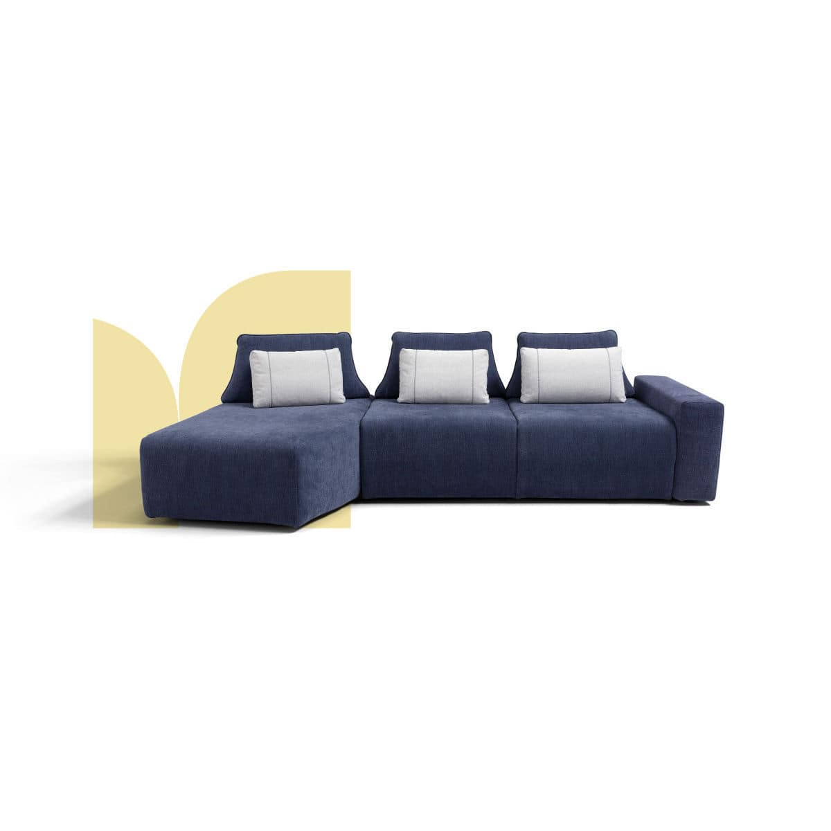 Sofá modular - KEY - Dienne Salotti srl - cama / contemporâneo / azul