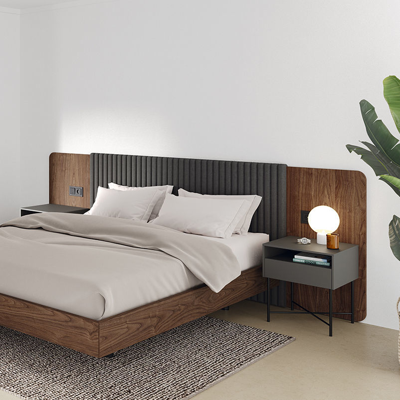 Cabeceira para cama de casal - Land - Mobenia - para cama de solteiro / contemporânea / em tecido