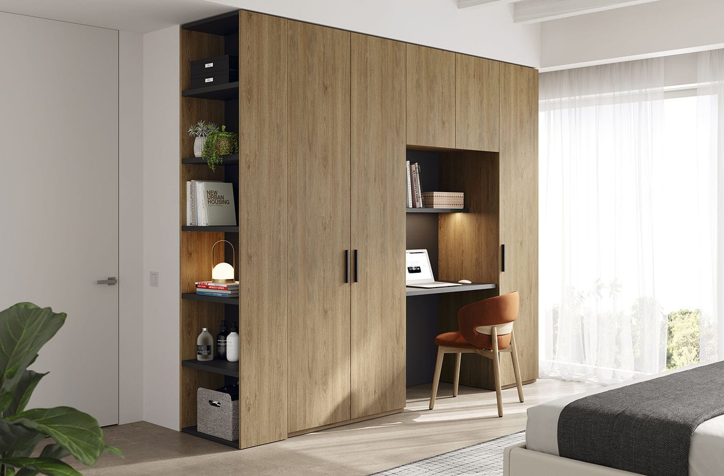 Guarda-roupa de canto - Modular - Mobenia - modular / contemporâneo / em laminado