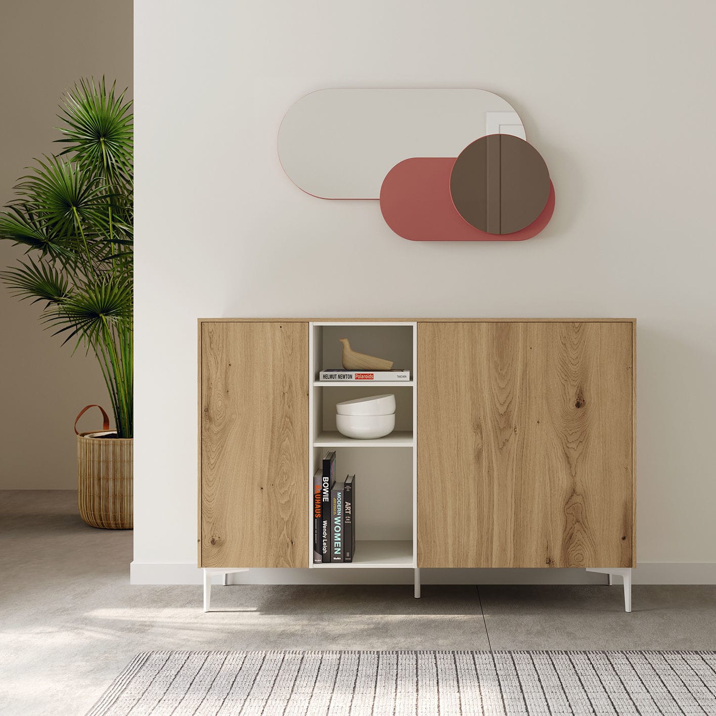 Espelho de parede - Lluna - Mobenia - contemporâneo / contract / cor personalizável