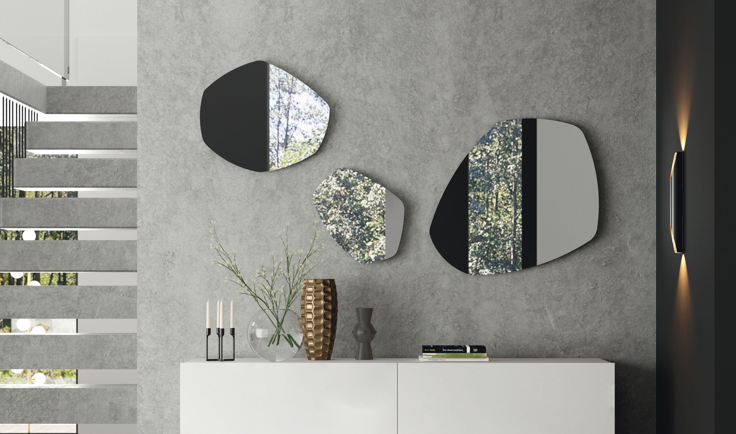 Espelho de parede - Lipari - Mobenia - contemporâneo / contract / metálico