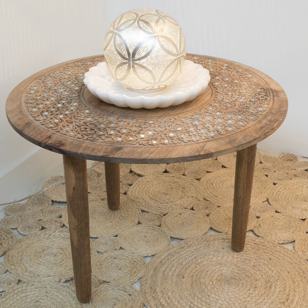 Mesa lateral clássica - RAJASTHAN - Zenza - em madeira / retangular ...