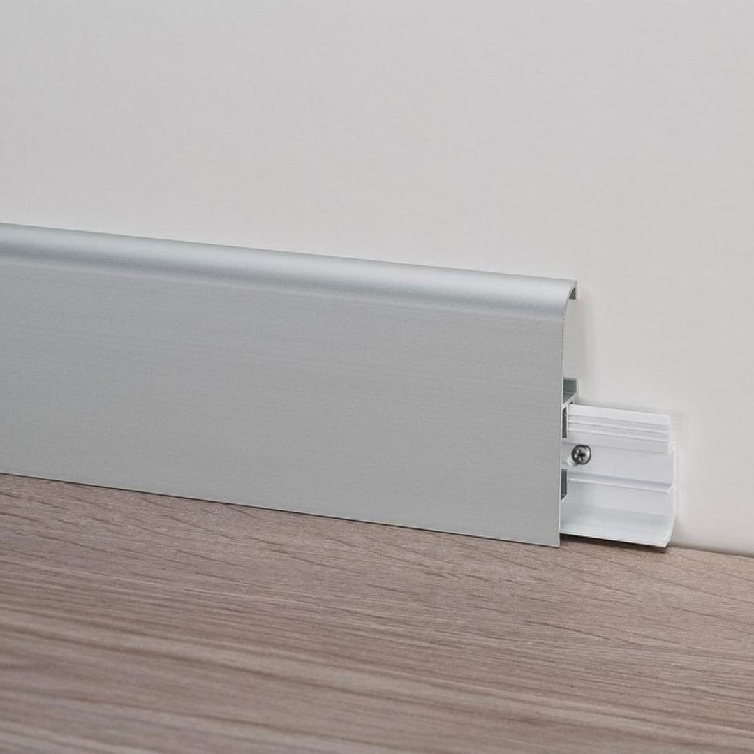 Rodapé branco - LINE 93 - PROFILPAS - cinza / metálico / retangular