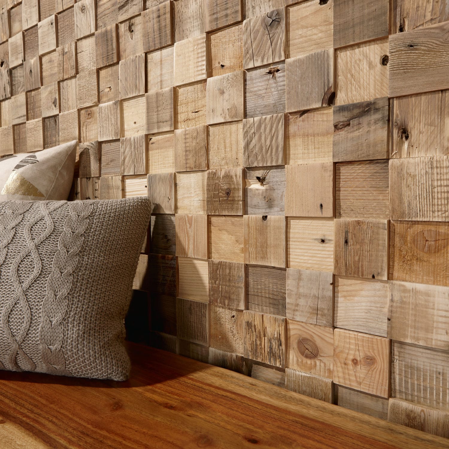 Painel decorativo de parede - CUBE - TIMBERWALL - para ambiente interno ...
