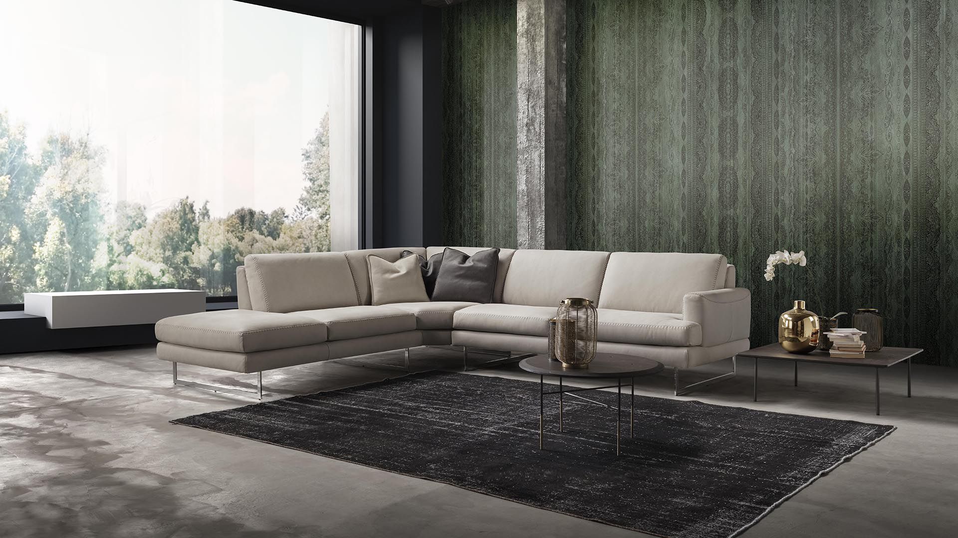 Sofá de canto - NARCISO - Rossini - contemporâneo / em tecido