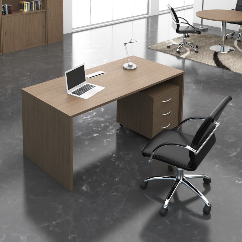 Mesa secretária contemporânea - OP - FERCIA - em madeira / reta / em L