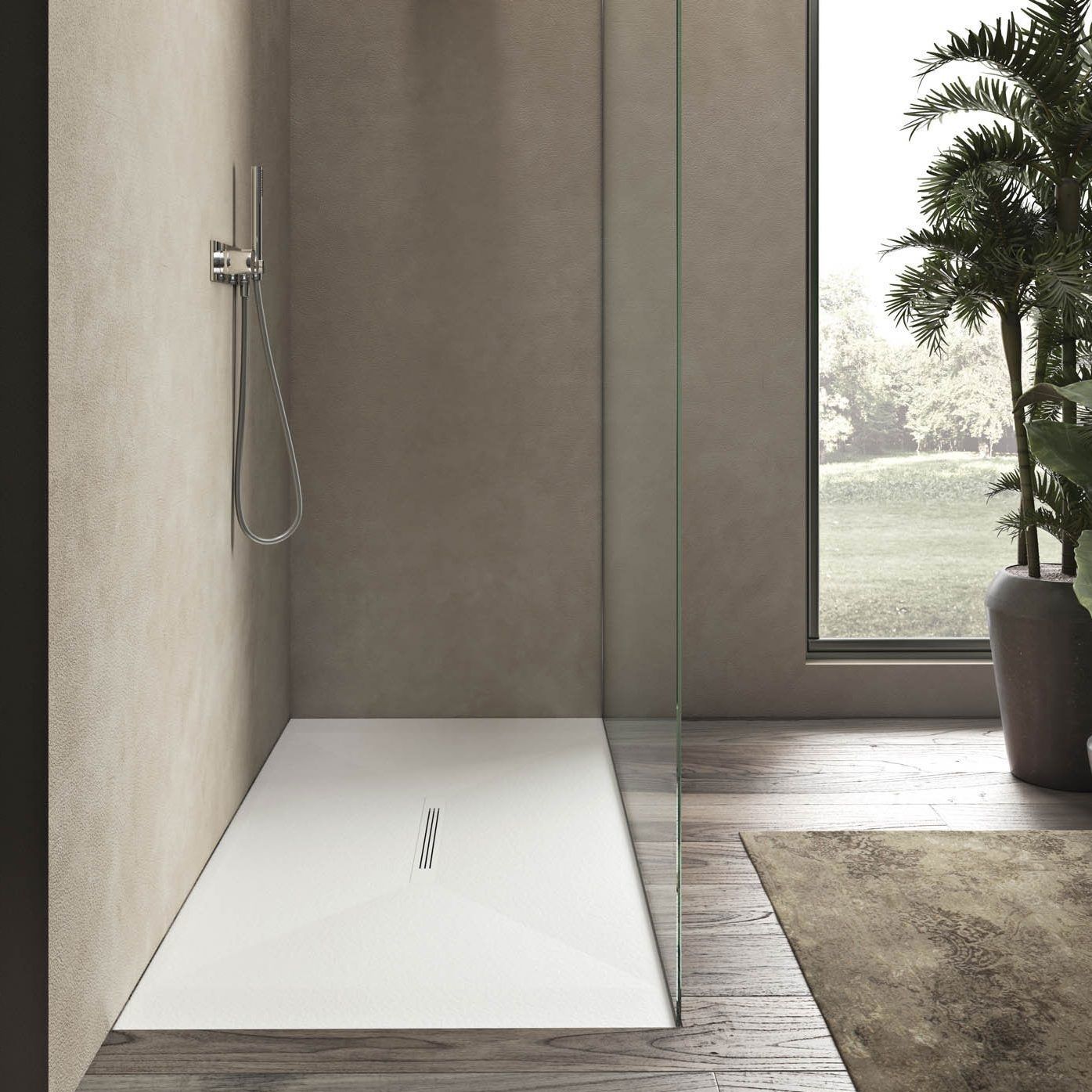 Piso de box retangular - KRUS - Disenia - elevado / de embutir / extraplano