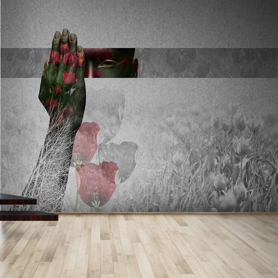 Papel de parede contemporâneo - TULP - WallyArt - em tecido não tecido ...