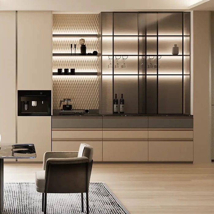 Móvel de parede de sala contemporâneo - STILL SEA - Oppein - metálico ...