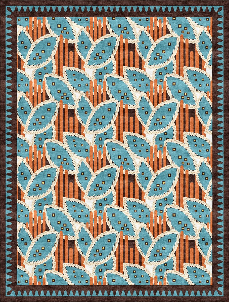 Tapete contemporâneo - Lalibela - Tapis Rouge - estampado / em lã / em seda