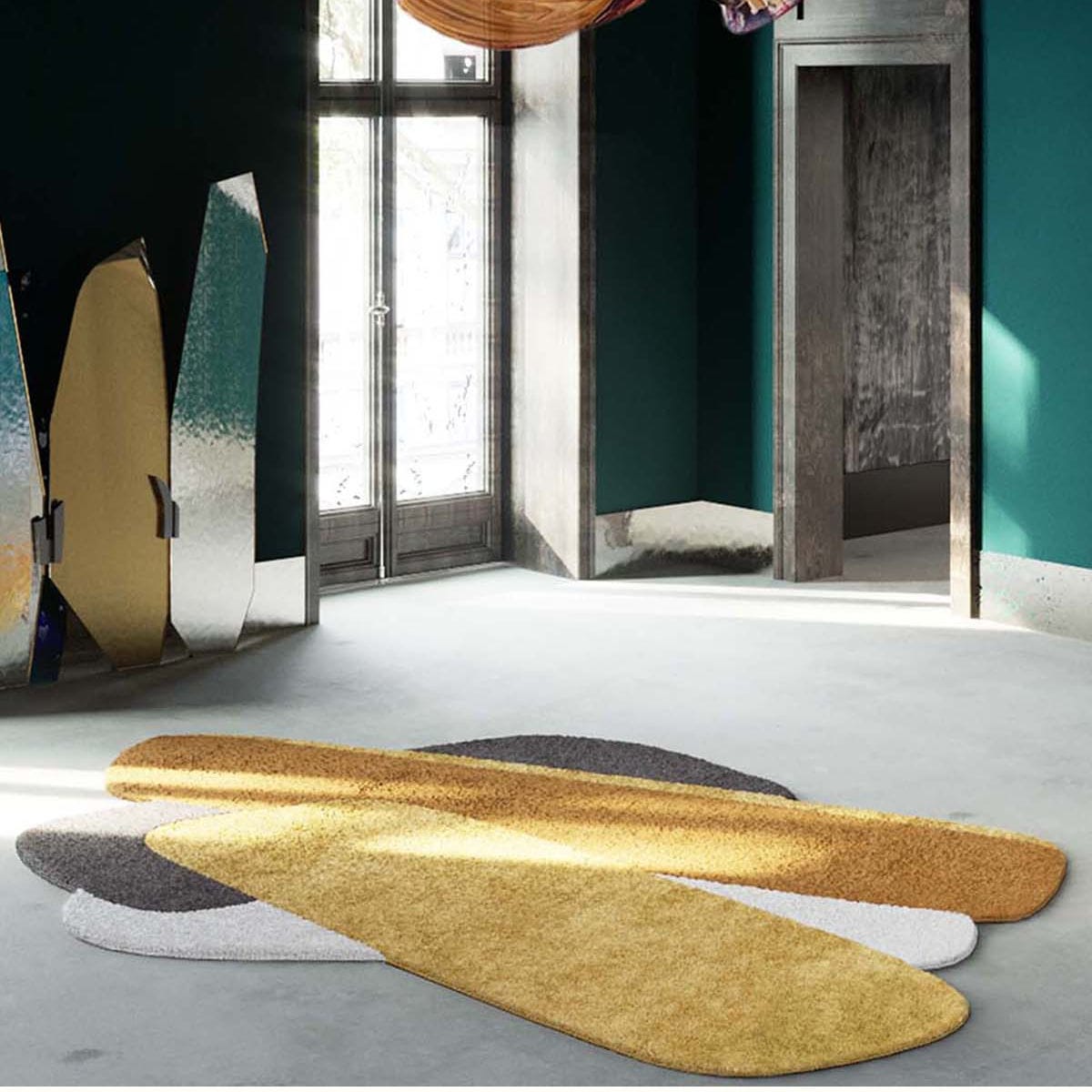 Tapete contemporâneo - Composition - Tapis Rouge - estampado / de lã ...