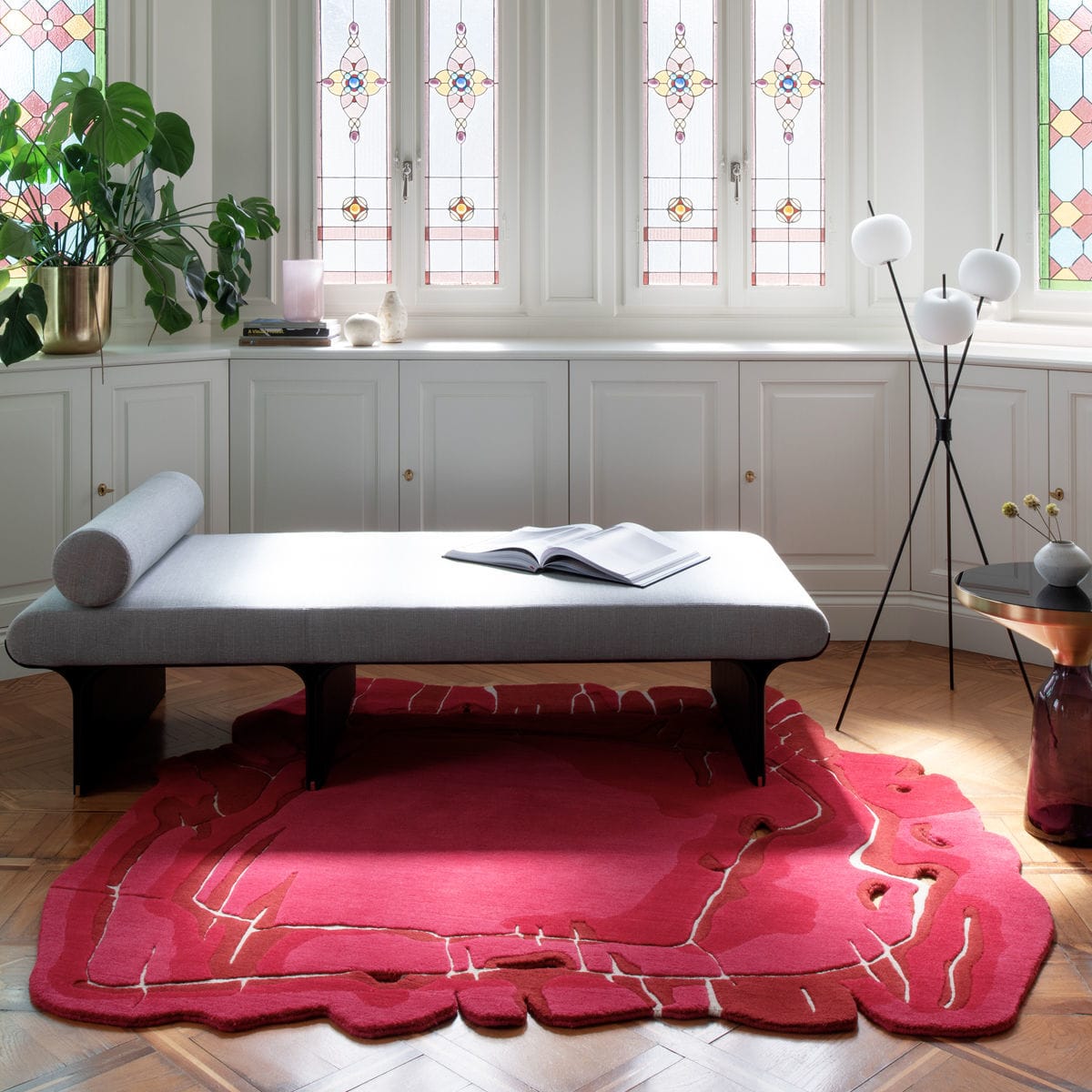 Tapete contemporâneo - Magenta - Tapis Rouge - estampado / em lã / de ...