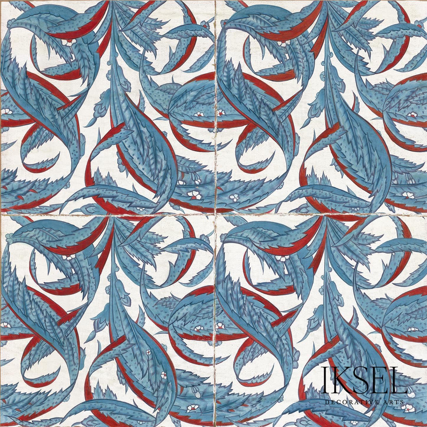 Papel de parede contemporâneo - RW115 Iznik Leaves - Iksel Decorative ...