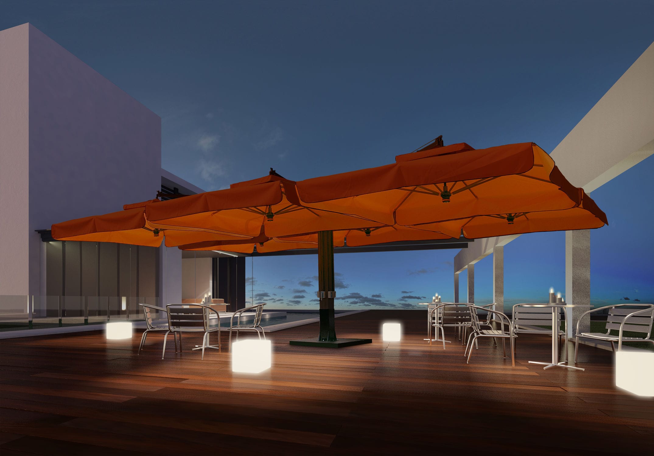 Ombrelone quadrado - SISTO - Giardini Veneti Srl - retangular / central ...