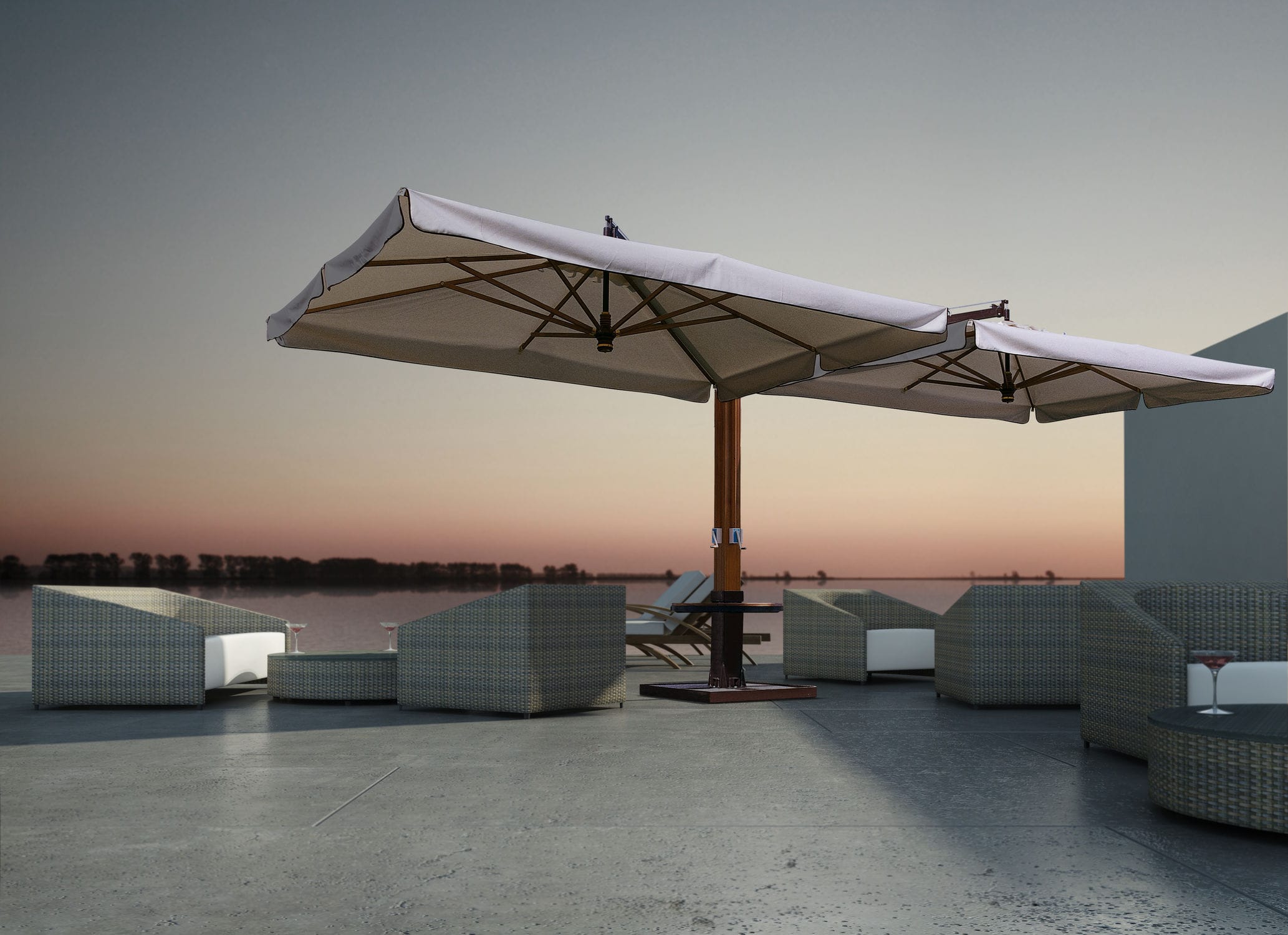 Ombrelone retangular - ATENE LUSSO DOPPIO - Giardini Veneti Srl ...