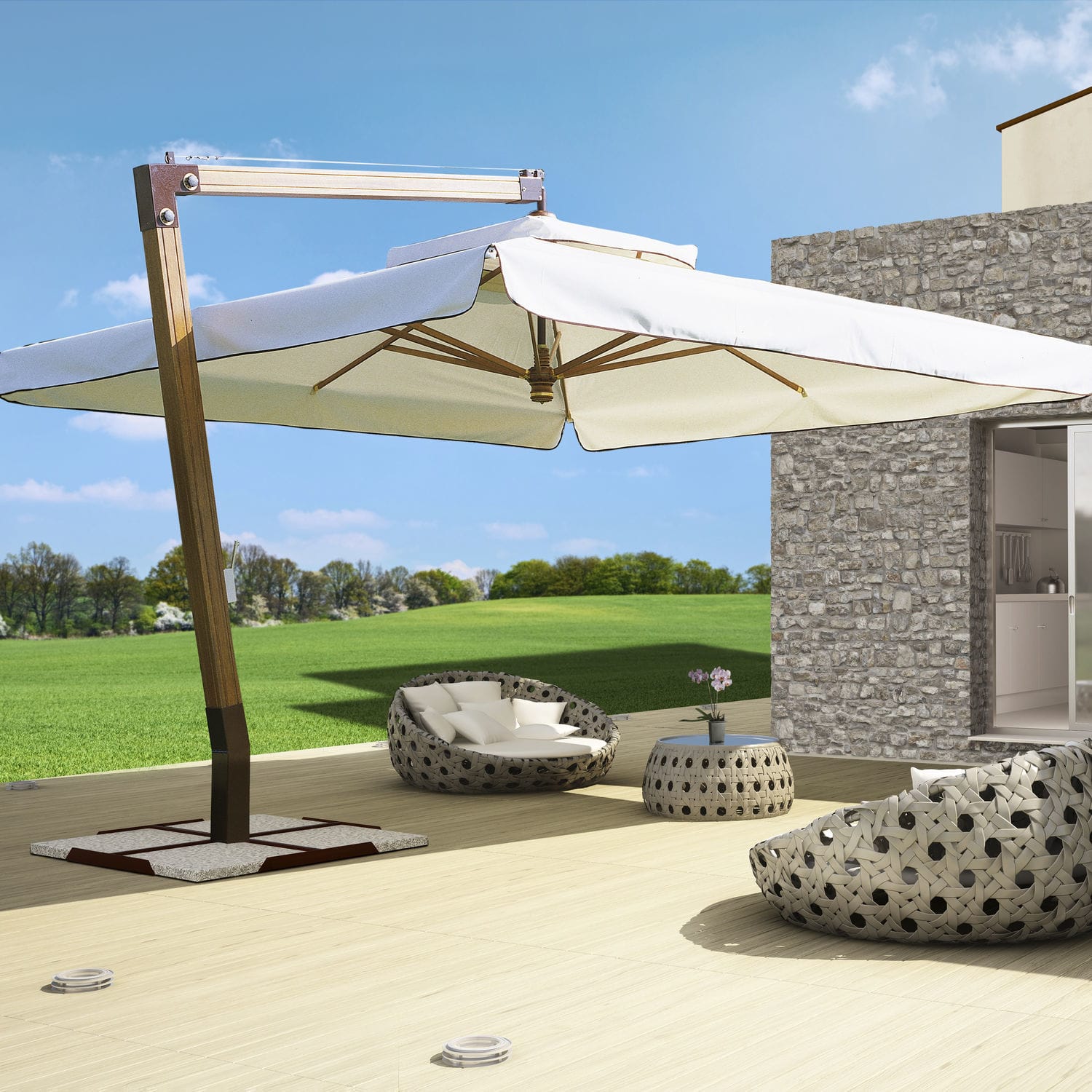 Ombrelone quadrado - ATENE LUSSO - Giardini Veneti Srl - retangular ...