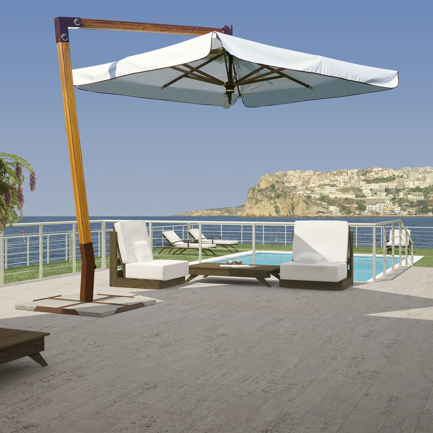 Ombrelone quadrado - ATENE - Giardini Veneti Srl - retangular ...