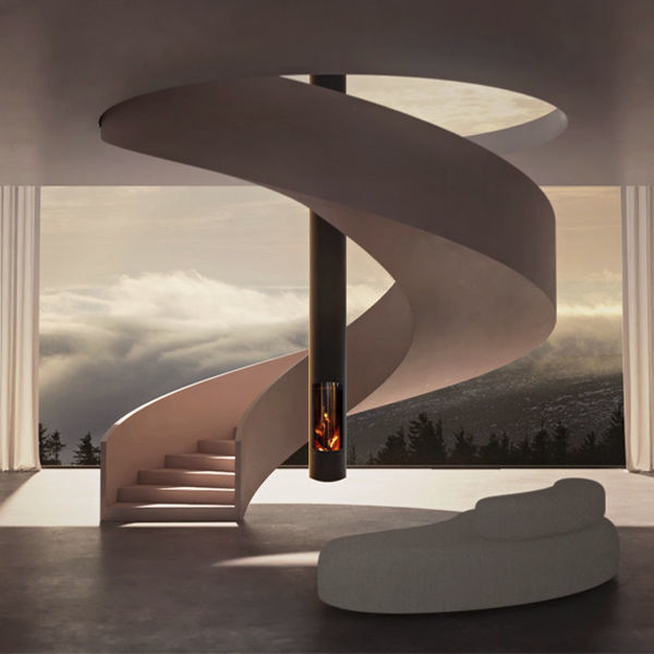 Lareira a lenha - SLIMFOCUS - Focus Creation - autoportante / suspensa / de centro