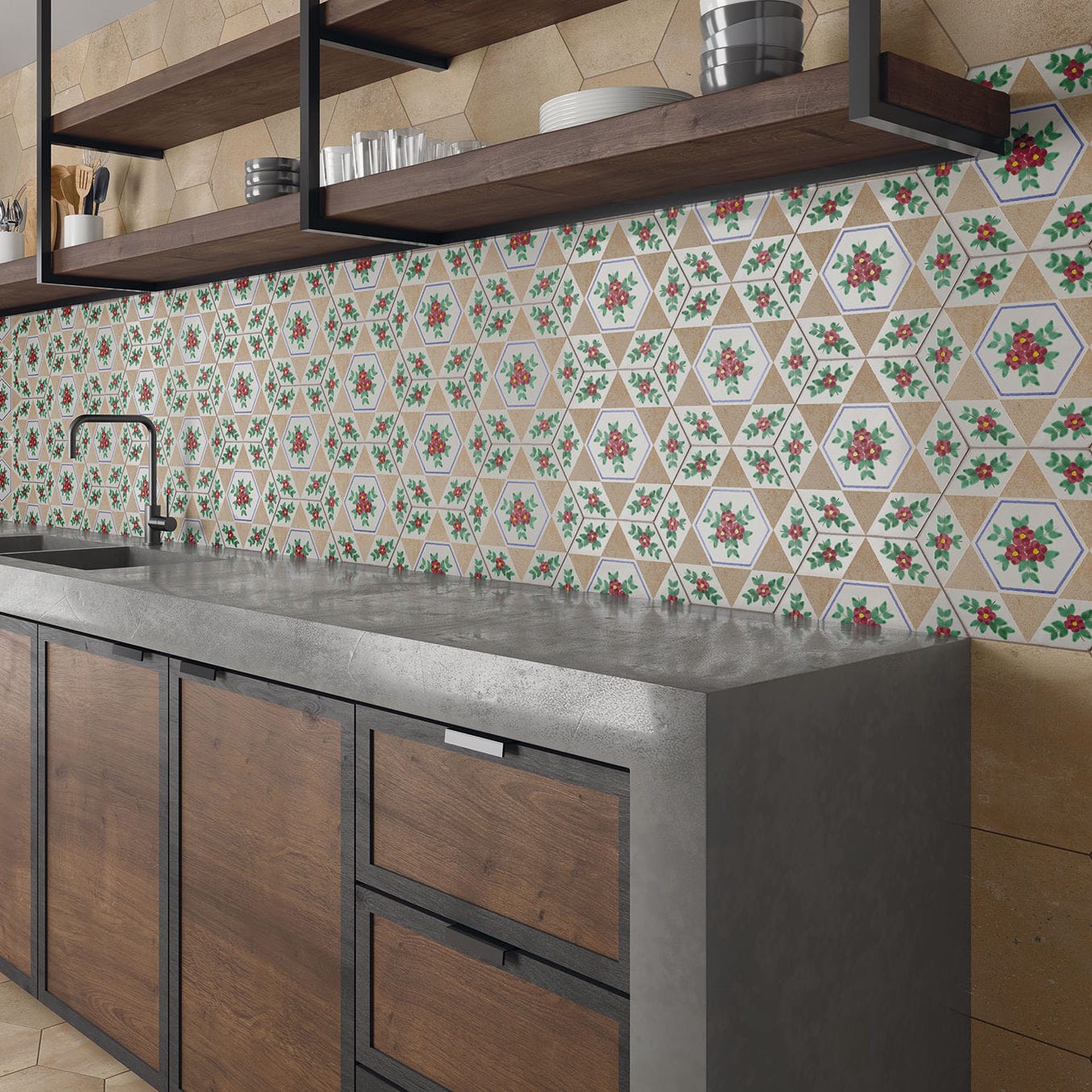 Revestimento hexagonal em porcelana - HUTTON - APAVISA PORCELANICO ...